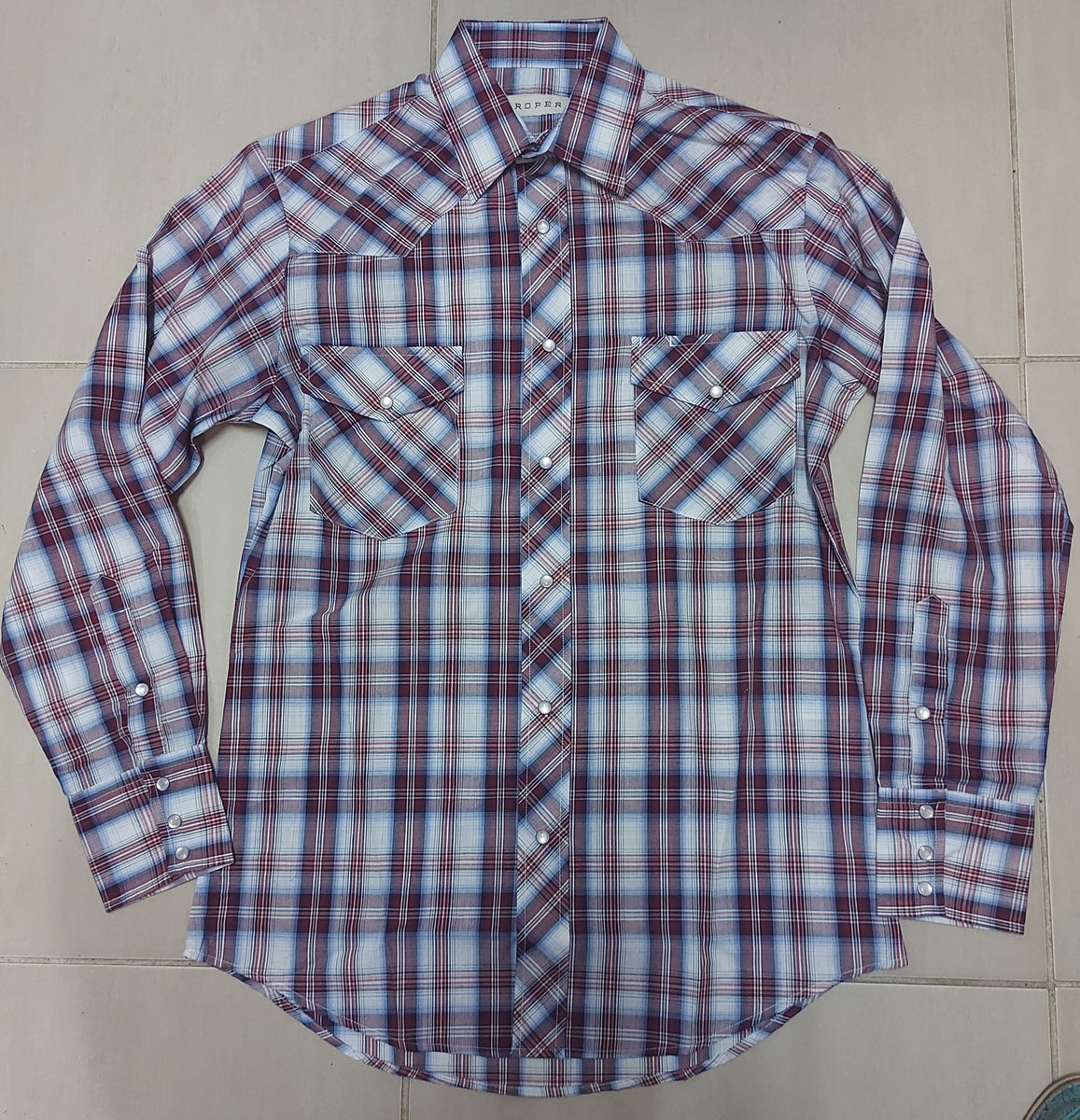 ROPER Men's shirt karman classic 55/45 Plaid Wine – Limestone Clothing