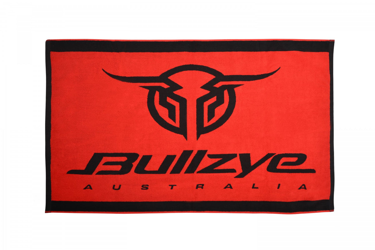 Bullzye Logo Towel Red – Limestone Clothing
